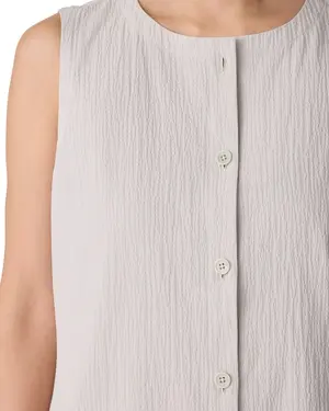 Eileen Fisher Tie Back Sleeveless Vest - Chalk
