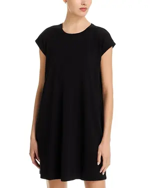 Eileen Fisher Crinkled Jersey Crewneck Top - Black