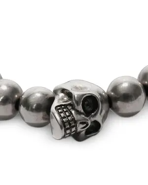 Alexander McQueen Skull And Bead Stretch Bracelet