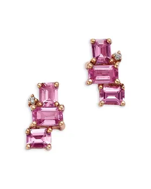 Bloomingdale'S Sapphire And Diamond Stud Earrings