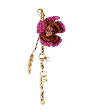 Chloé Crochet Flower Bag Charm - Crushed Violet