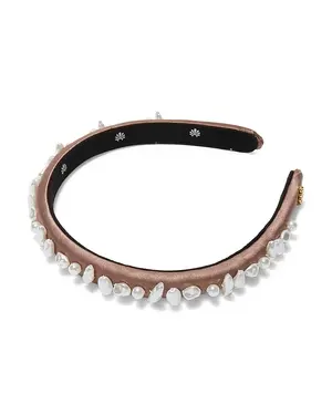 Lele Sadoughi Gigi Faux Pearl Treasure Headband - Fawn