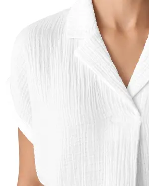 Eileen Fisher Notch Collar Top - White