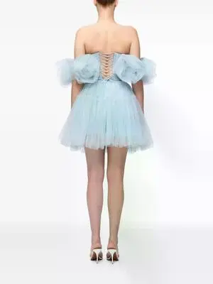 ANA RADU Tulle Off-shoulder Mini Dress
