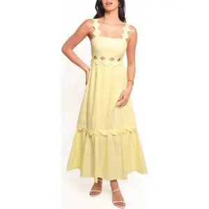 PETAL & PUP Cotton Dixie Scalloped Cutout Maxi Dress