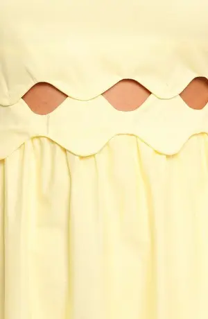 PETAL & PUP Cotton Dixie Scalloped Cutout Maxi Dress