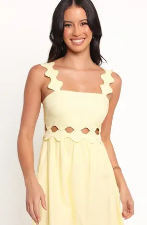 PETAL & PUP Cotton Dixie Scalloped Cutout Maxi Dress