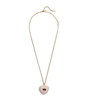 Valentino Garavani Swarovski Crystal Coeur Royal Necklace - Gold