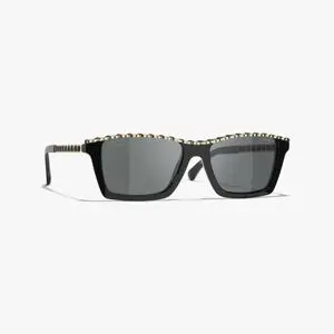 Chanel Rectangle Sunglasses - Black