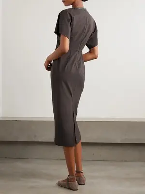 Brunello Cucinelli Embellished Virgin Wool-blend Midi Dress