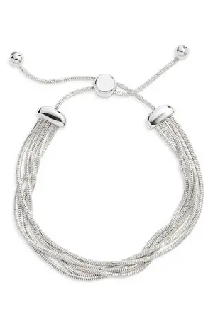 Nordstrom Multistrand Snake Chain Slider Bracelet - Silver