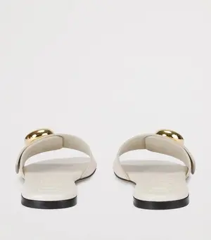 Loewe Leather Pebble Sandals - Ivory