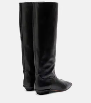 Paris Texas Bettina 25 Leather Knee-high Boots - Black