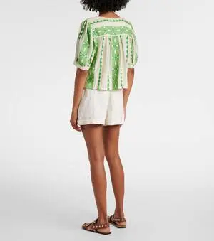 Velvet By Graham & Spencer Marissa Cotton Jacquard Blouse