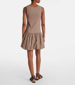 Velvet By Graham & Spencer Isla Cotton-blend Poplin Minidress - Brown