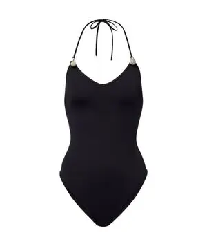 Bottega Veneta Embellished One Piece Swimsuit - Black
