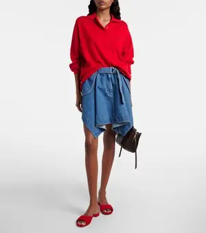 Manolo Blahnik Piruaflat Gathe Suede Slides - Red