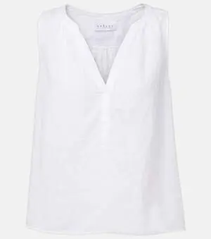Velvet By Graham & Spencer Tacy Linen Top - White