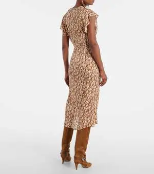 Isabel Marant Étoile Lyndsay Gathered Jacquard Midi Dress - Multicoloured