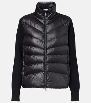 Moncler Down-paneled Virgin Wool Cardigan