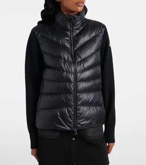 Moncler Down-paneled Virgin Wool Cardigan