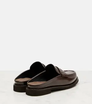 Brunello Cucinelli Monili Leather Mules