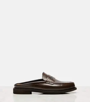 Brunello Cucinelli Monili Leather Mules