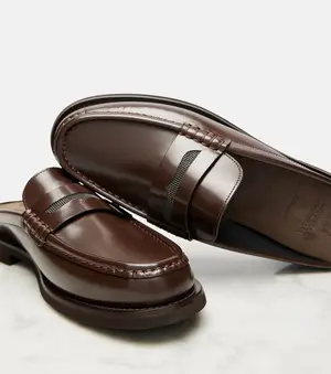 Brunello Cucinelli Monili Leather Mules