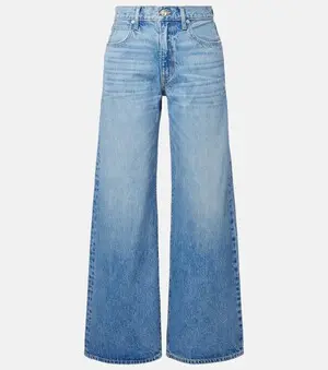 SLVRLAKE Selena Mid-rise Wide-leg Jeans In Santa Ynez - Blue