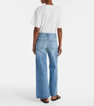 SLVRLAKE Selena Mid-rise Wide-leg Jeans In Santa Ynez - Blue