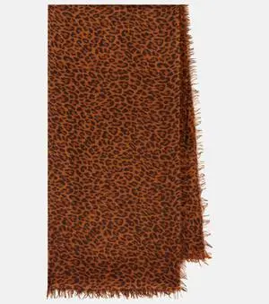 Isabel Marant Leopard-print Cashmere And Wool Scarf - Multicoloured