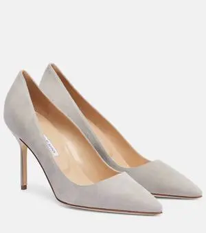 Manolo Blahnik Bb 90 Suede Pumps - Grey