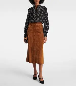 Manolo Blahnik Campariba Suede Mary Jane Pumps