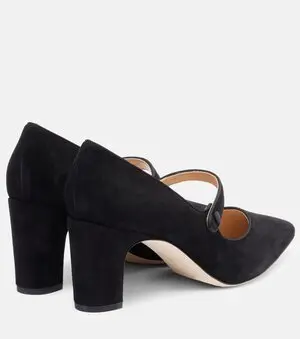 Manolo Blahnik Campariba Suede Mary Jane Pumps