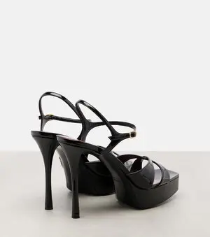 Saint Laurent Debbie 85 Patent Leather Platform Sandals