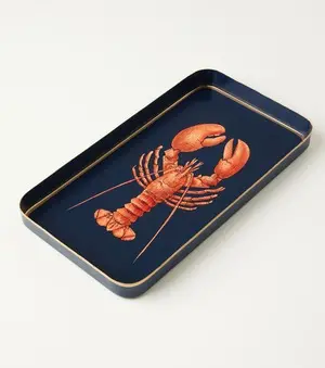 LES-OTTOMANS Lobster Painted Iron Tray