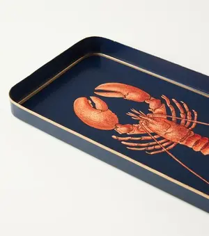 LES-OTTOMANS Lobster Painted Iron Tray