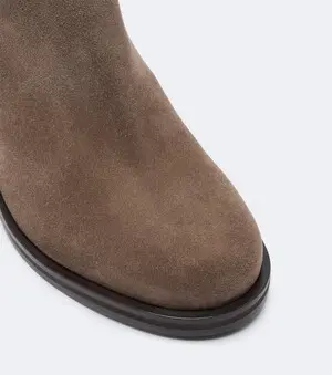 Brunello Cucinelli Monili Suede Ankle Boots - Brown