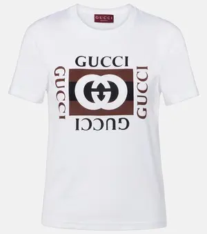 Gucci Interlocking G Printed Cotton T-shirt - White