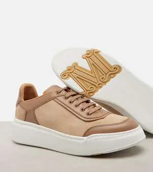Max Mara Maxisuede Leather-trimmed Sneakers