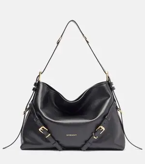 Givenchy Voyou Medium Leather Shoulder Bag - Black