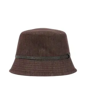 Brunello Cucinelli Monili Denim Bucket Hat Brown