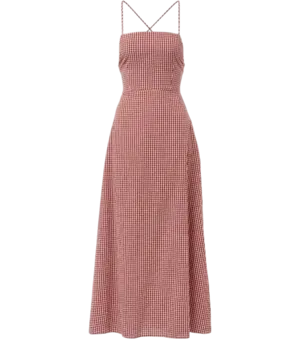 Posse Lori Gingham Cotton Maxi Dress - Red
