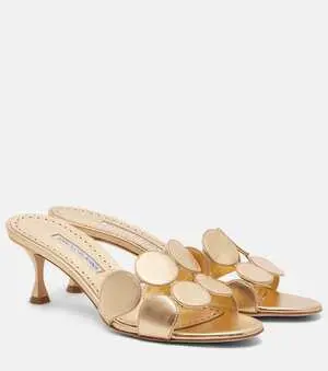 Gold Tone Mules Clogs For Women
