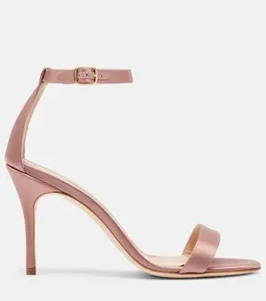 Manolo Blahnik Chaos Satin Ankle Strap Stiletto Sandals - Pink