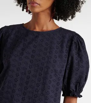 Velvet By Graham & Spencer Dalyn Embroidered Cotton Blouse