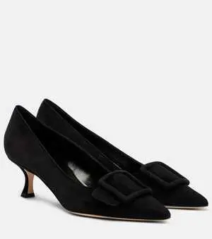 Manolo Blahnik Maysale 50 Suede Pumps