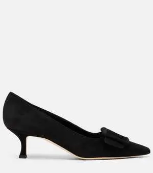 Manolo Blahnik Maysale 50 Suede Pumps