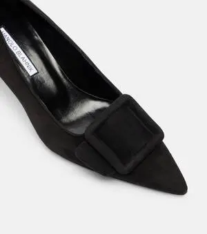 Manolo Blahnik Maysale 50 Suede Pumps