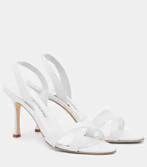 Manolo Blahnik Callasi Leather Slingback Sandals
